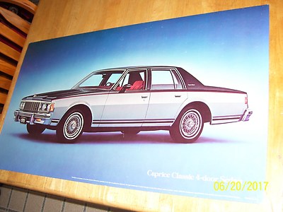 Vintage Caprice Chevrolet GM Dealer Showroom Poster Sign 32x18 ...