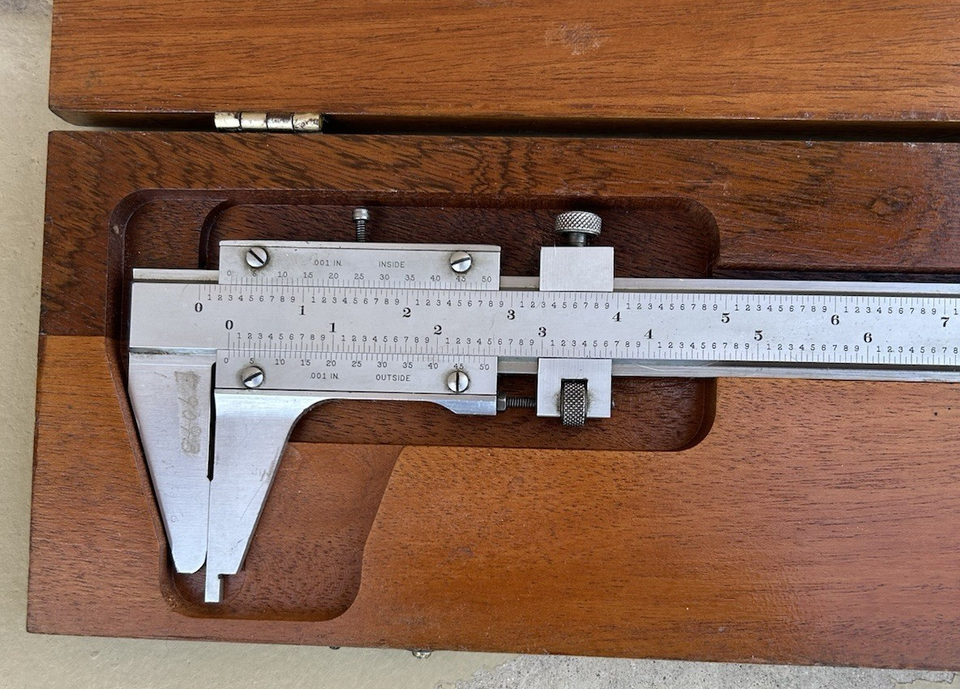 STARRETT No 123 0-24" MASTER VERNIER CALIPER Master Bar Inside Outside ...