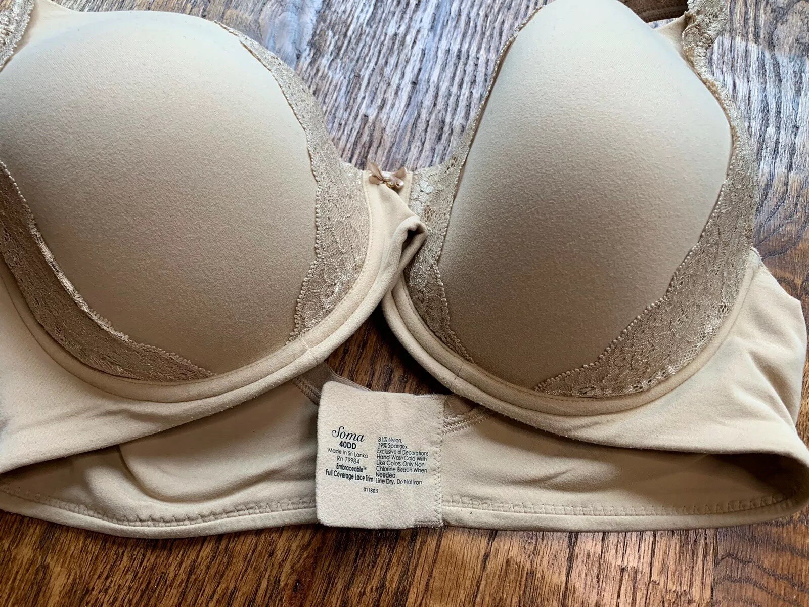 SOMA Intimates Women's Embraceable Full Coverage Lace Trim Bra 40DD | eBay