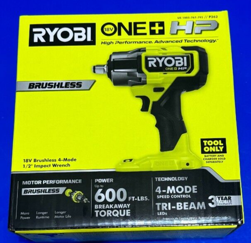 RYOBI P262 ONE+ HP 18V BRUSHLESS 4 MODE 1/2” IMPACT WRENCH NEW TOOL | eBay