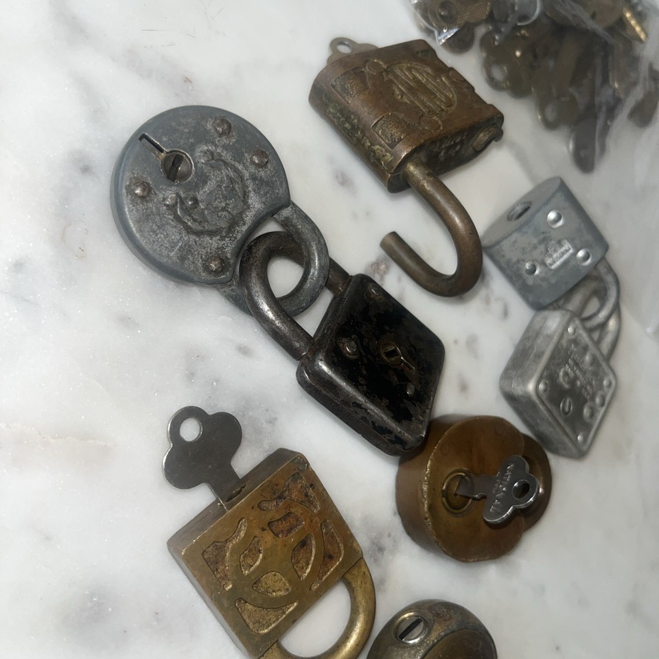 Antique & Vintage Miniature Padlock Collection Locks With Assorted ...