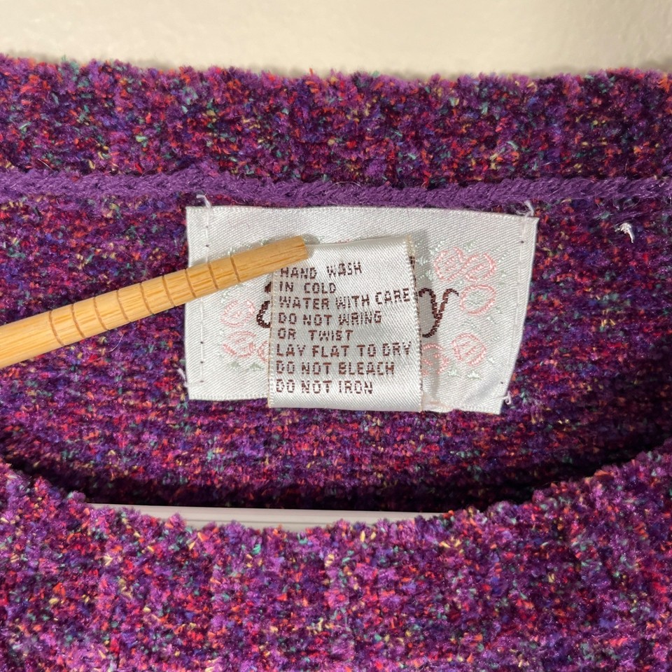 Jenny Women's 1X Purple Textured Cable Knit Pullover Sweater | eBay