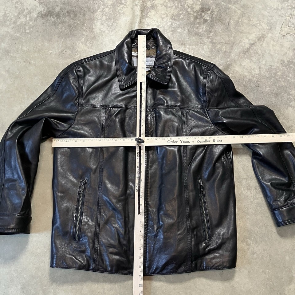 Marc New York Andrew Marc Leather Jacket Mens Size Large Black Lined | eBay