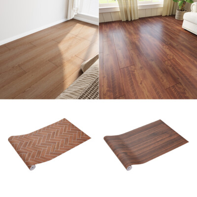 Wood Effect Waterproof Vinyl Floor Cover Bathroom Lino Roll Self ...