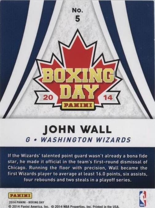 2014 Panini Boxing Day - John Wall #5 for sale | eBay