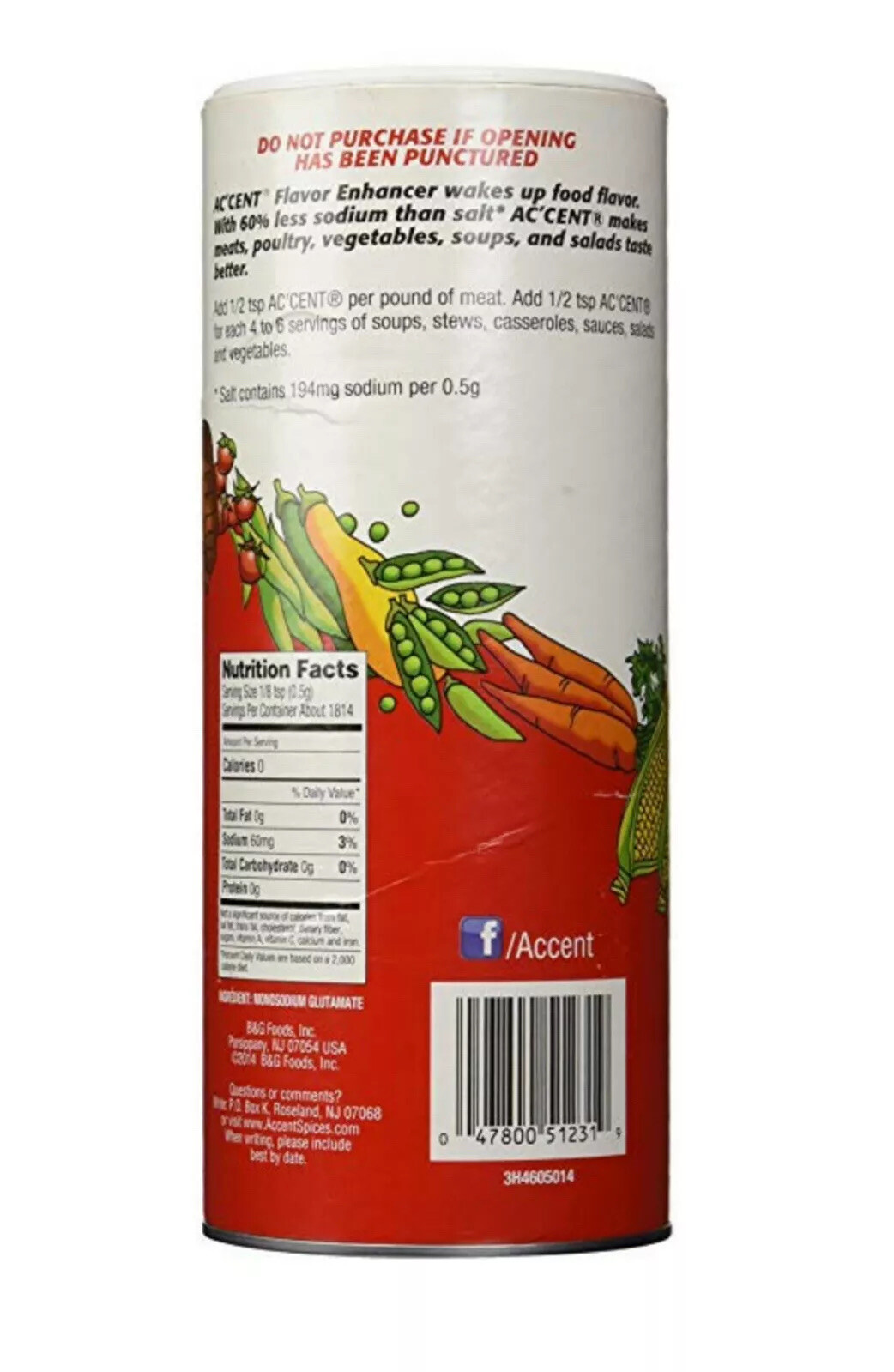 Accent Flavor Enhancer seasoning kosher meat vegetables Net WT. 32 Oz ...