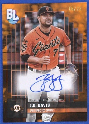 2024 Topps Big League Autographs BLA-JD J.D. Davis ORANGE FOIL /25 SSP ...