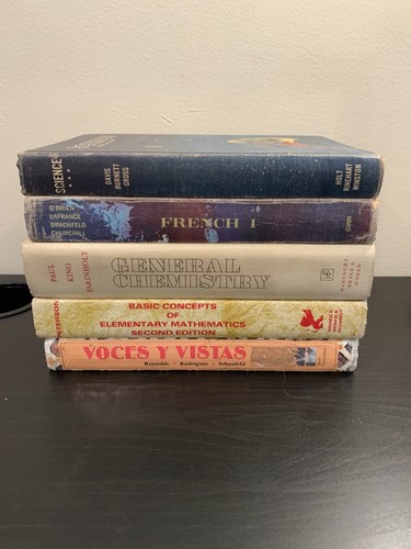 Lot of 5 Vintage High School Textbooks from the 60's , 70's, 90's Hardcover | eBay