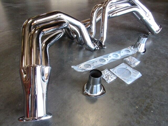 1955-1957 Chevy TRI FIVE Big Block 396 454 502 Fenderwell Header Chrome ...