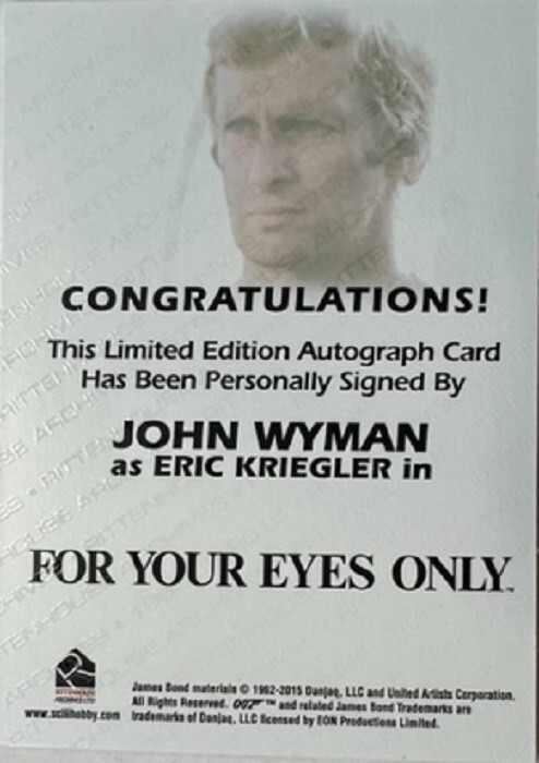 John Wyman Autograph from James Bond Archives Final Edition | eBay