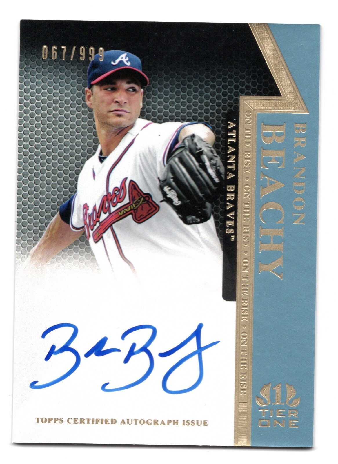 2011 Topps Tier One Brandon Beachy Autograph RC #d /999 - Atlanta ...