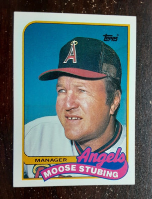 1989 Topps #444 Moose Stubing Manager & UNMARKED Team chklst Angels ...