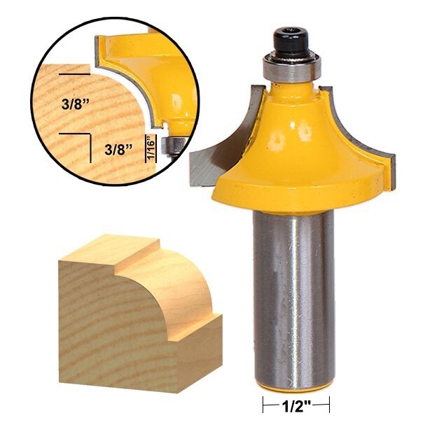 3/8" Radius Round Over Edge Forming Router Bit - 1/2" Shank | eBay
