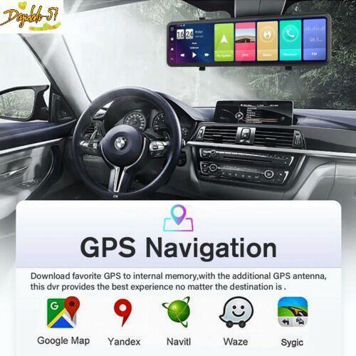 360° Panoramic 4G Car Dash Cam Rearview Mirror Cameras Android 8.1 GPS ...
