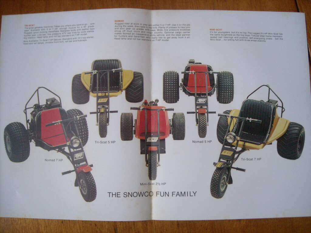1972 Vintage SNOWCO ATV Motorcycle Brochure Snowmobile Trike | eBay