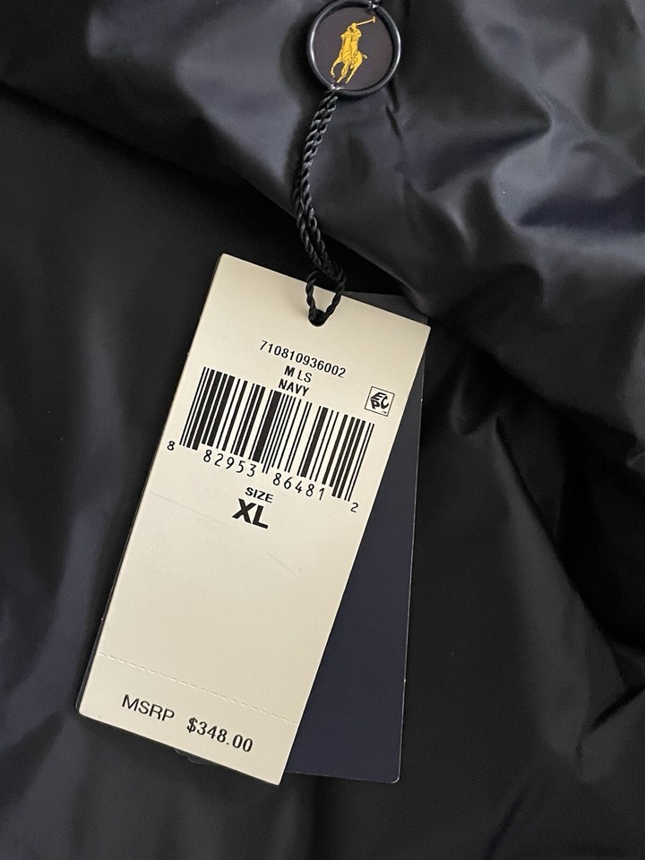 $348 NWT Polo Ralph Lauren Navy Blue XL 700 FILL quilted Duck Down ...