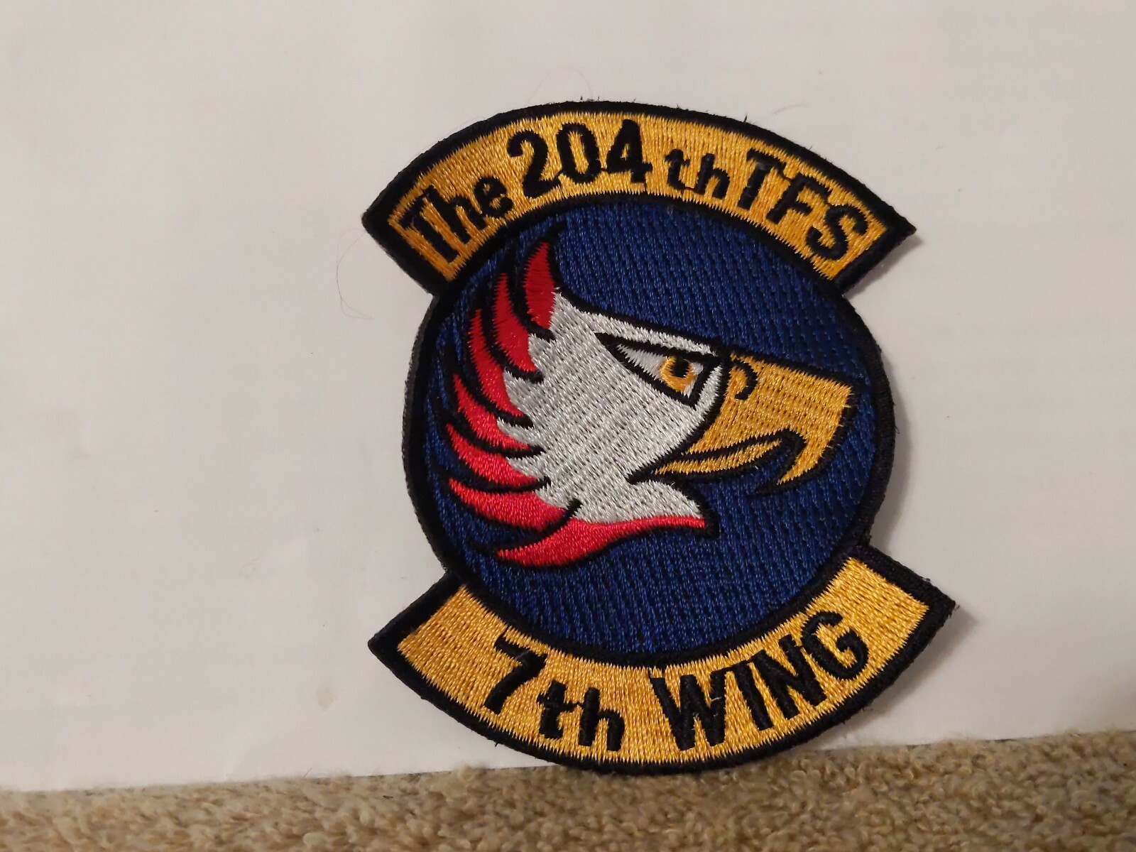 USAF 7th WING 204TH Tactical Fighter Squadrons COLOR PATCH 3 1/4 X 2 3/ ...
