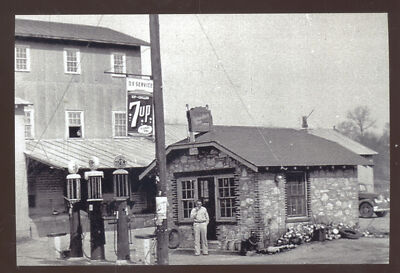 REAL PHOTO HURLEY MISSOURI GAS STATION VISIBLE BAS PUMPS MO. POSTCARD ...