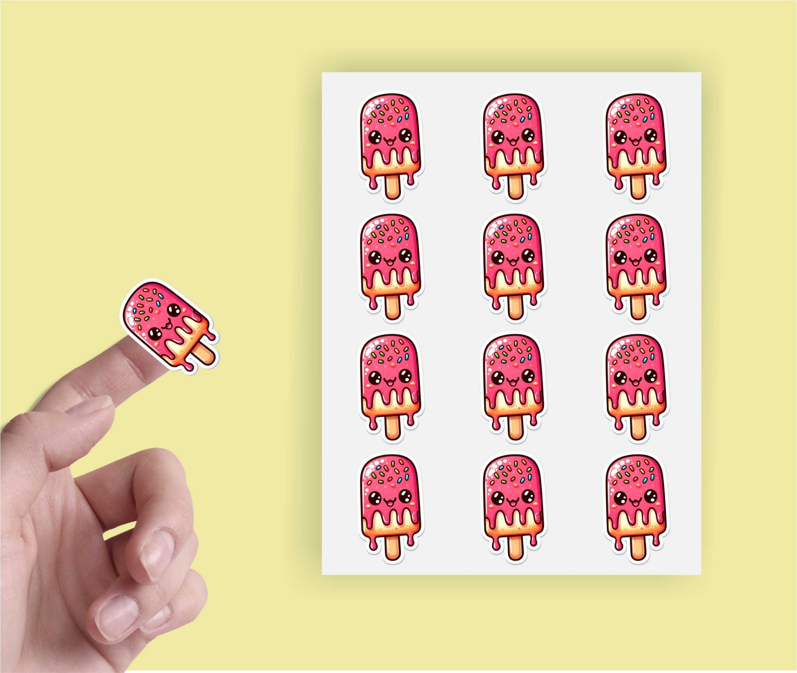 x24 Cartoon Ice Lolly sticker Envelope Seal Craft Vinyl Stickers mr833 ...