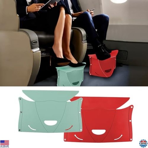 Travel Foot Rest for Airplane & Office - Portable Under Desk Foot Stool ...