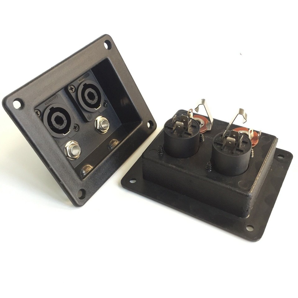 2Pc Plastic Jack Plate W/ Dual SpeakON NL4 & 1/4" Female Jack PA ...