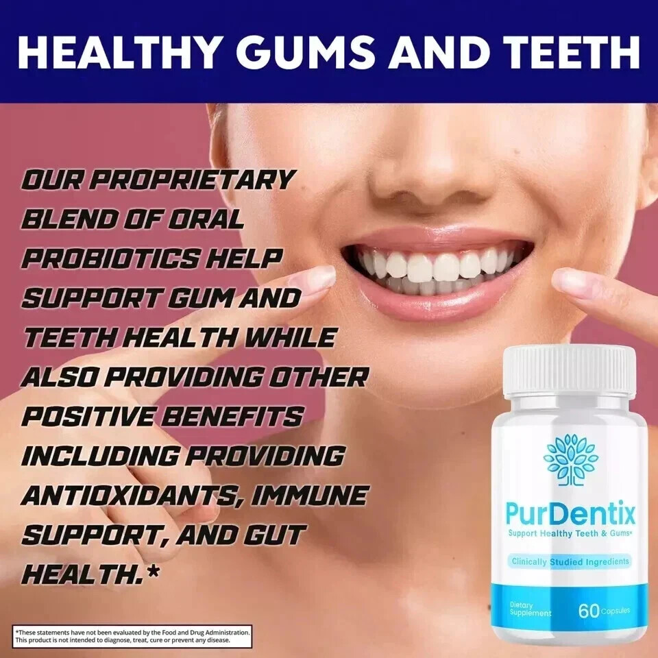 Purdentix Oral Probiotic Support Healthy Teeth and Gums Pur Dentix - 60 ...