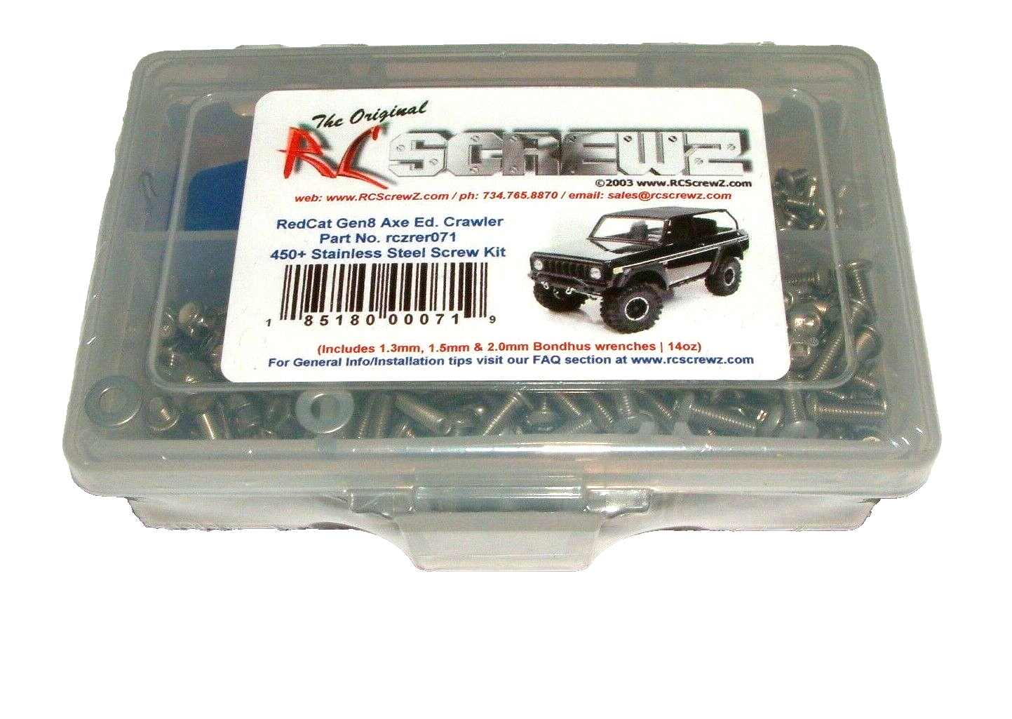 REDCAT RACING GEN8 AXE ED. CRAWLER RC SCREWZ STAINLESS STEEL SCREW SET ...