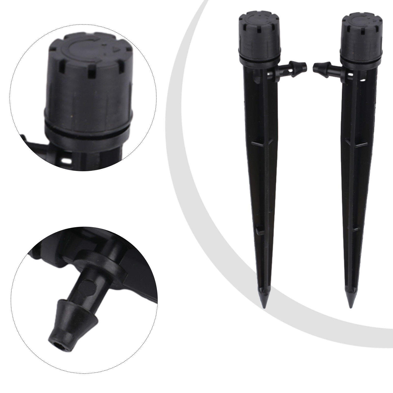 50 Pcs Adjustable Water Flow Irrigation Dripper Stake Emitter Drip ...