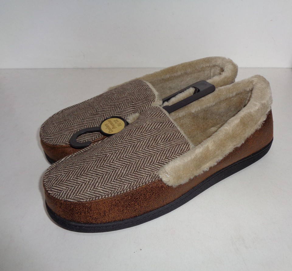 MENS COOLERS SLIPPERS FLEECE LINED CASUAL WARM SLIP ON MOCASSINS WINTER ...