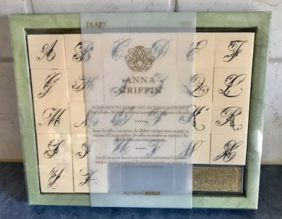 Anna Griffin Antique Alphabet Foam Mount Monogram Stamp Set with Ink ...