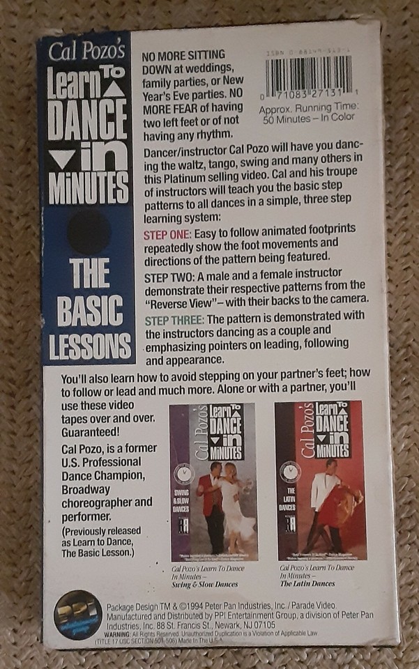 Cal Pozo's Learn to Dance in Minutes (VHS, 1994) | eBay