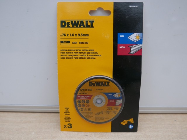 3 X DEWALT DT20592 76MM .5MM DCS438 INOX STAINLESS STEEL METAL CUTTING ...