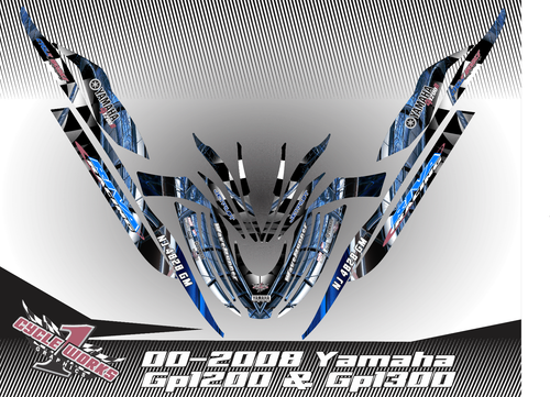 YAMAHA GP1200R AND GP1300R GPR GP 1200 jet ski SEMI CUSTOM GRAPHICS KIT ...