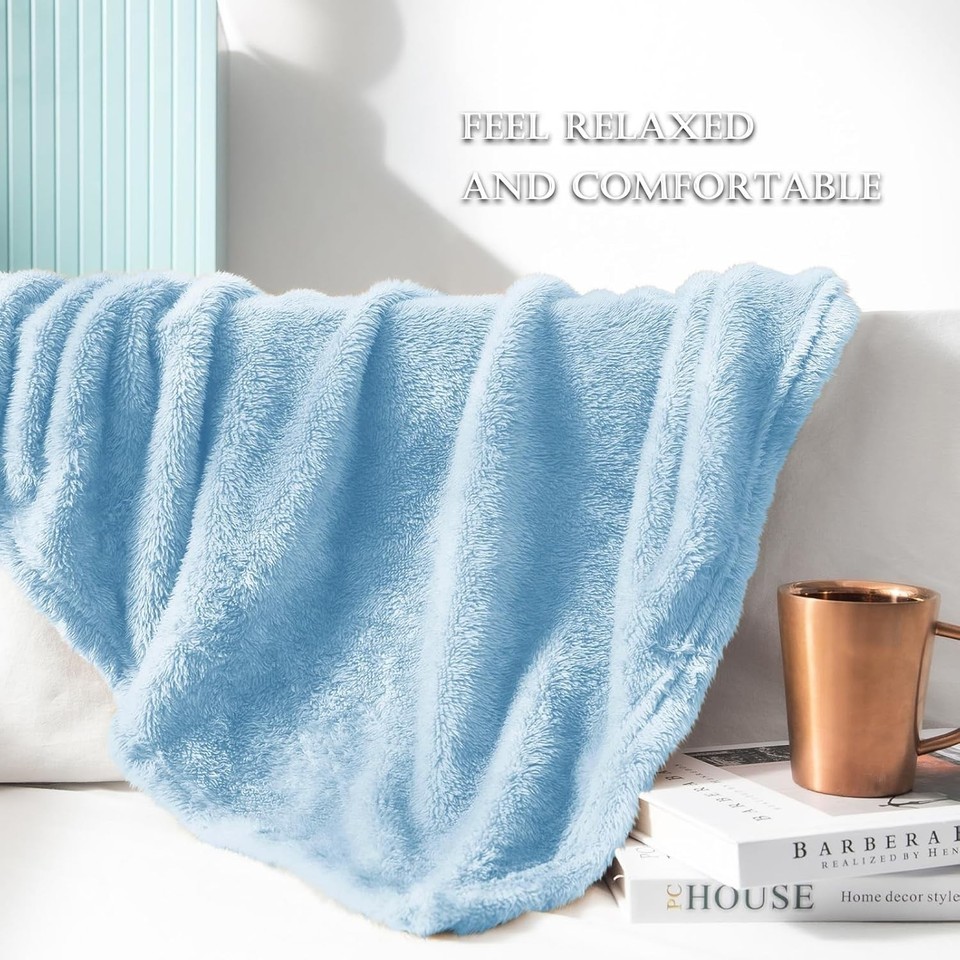 Cobija Caliente 90x104 Grande Azulado Para Invierno King Size Cama ...