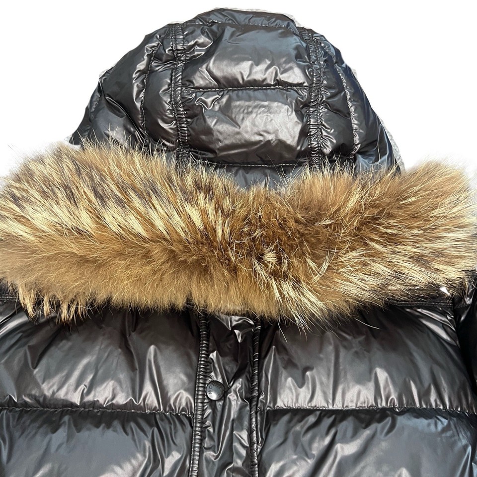 Moncler Hubert Black Fur Puffer Coat Size 5 (XL-XXL) | eBay