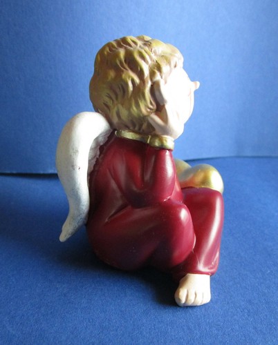 Gilde Handwerk Schutzengel mit Schutzbrief Engel rot H. 6 cm mit Herz ...