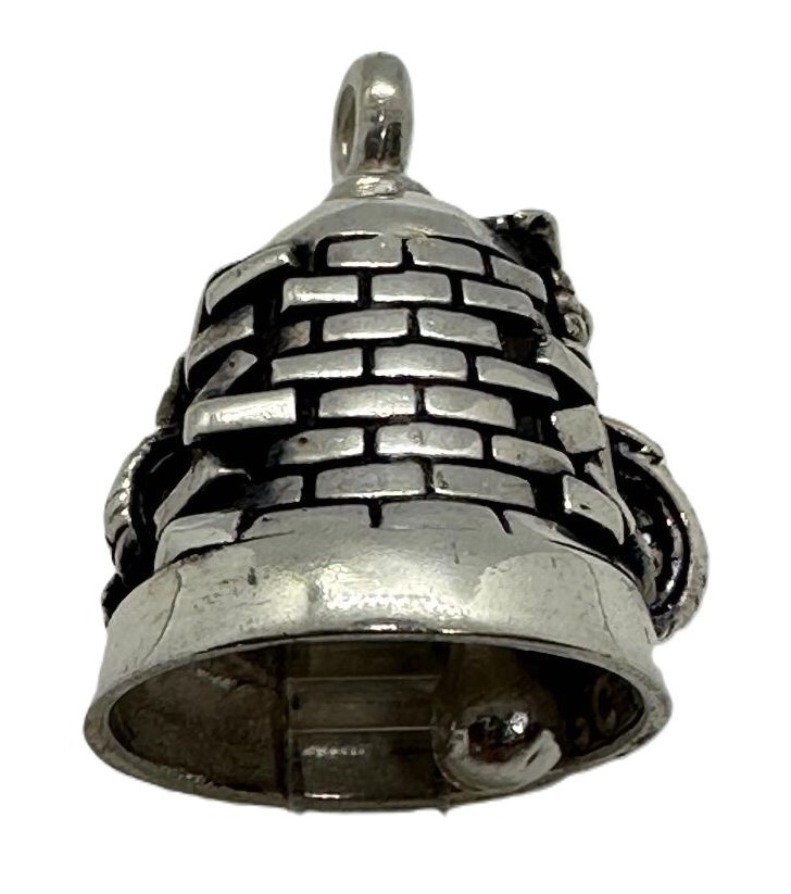 Sterling Silver Motorcycle Ride Bell Gremlin Bell Through a Brick Wall ...