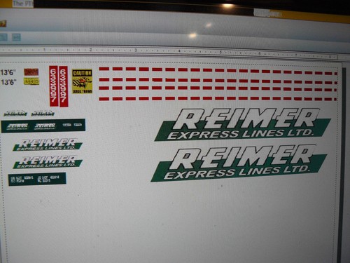 Reimer Trucking Company Semi Truck Decals for 12 inch model | eBay