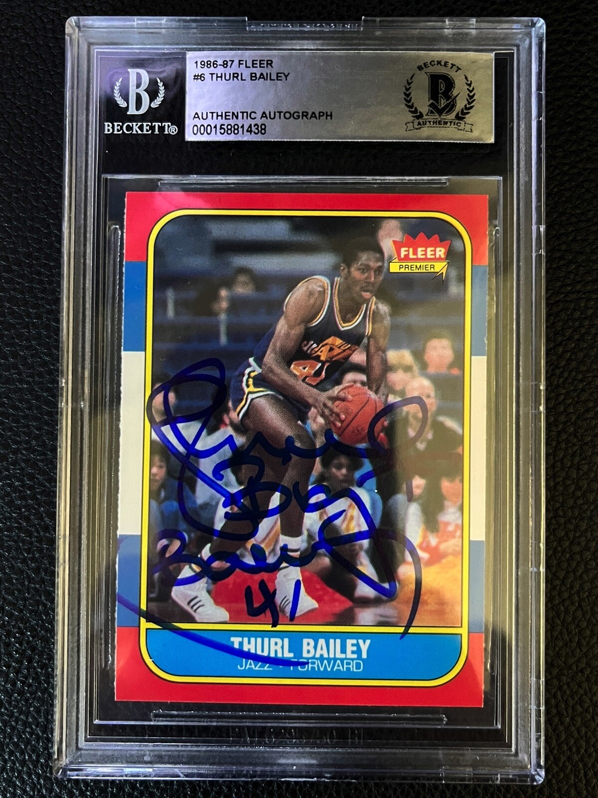 Thurl Bailey Utah Jazz 1986 Fleer #6 Signed Autograph Beckett BAS *38 ...