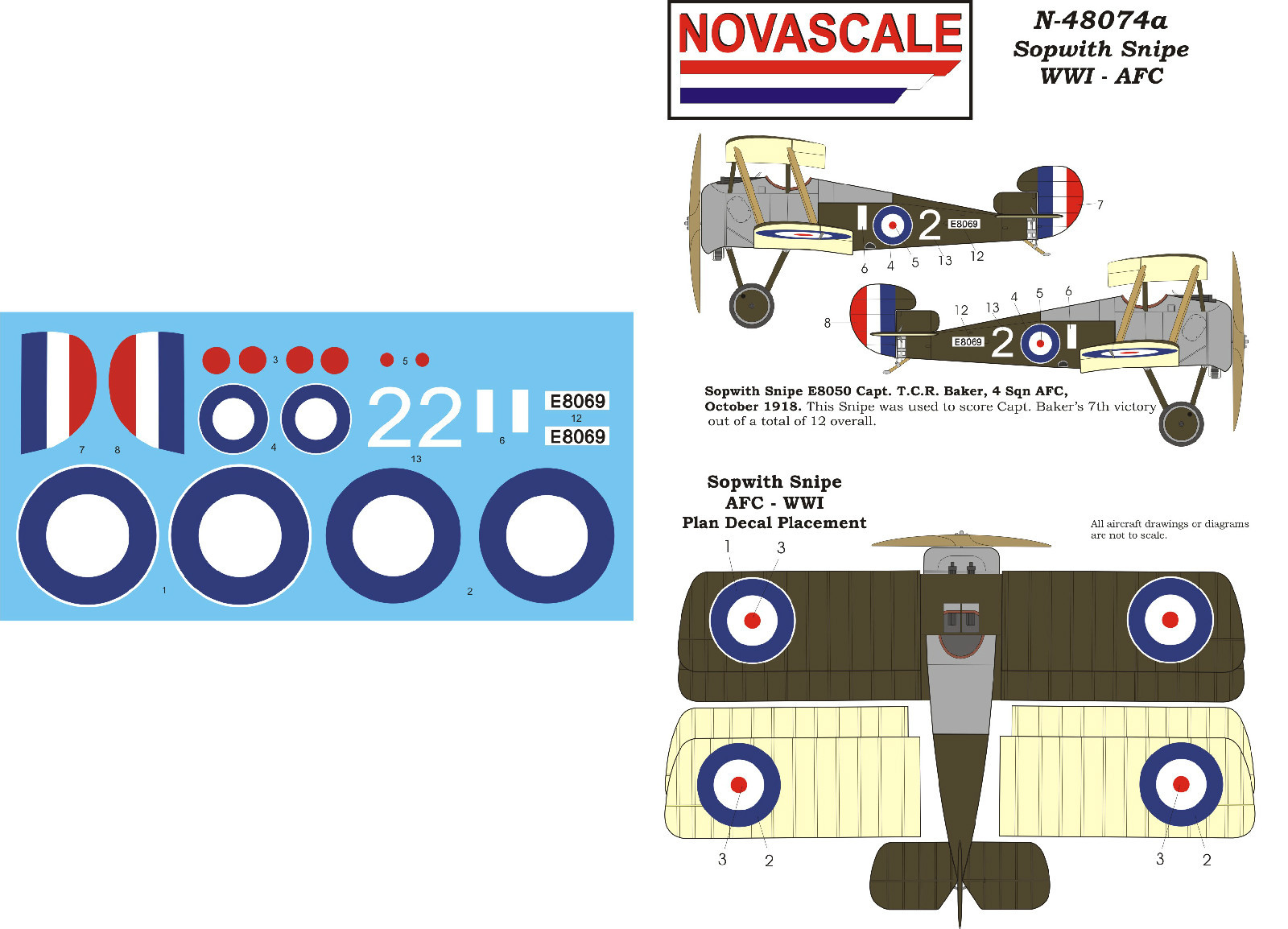AFC Decals Sopwith Snipe WWI Mini-Set 1/48 Scale N48074a | eBay Australia