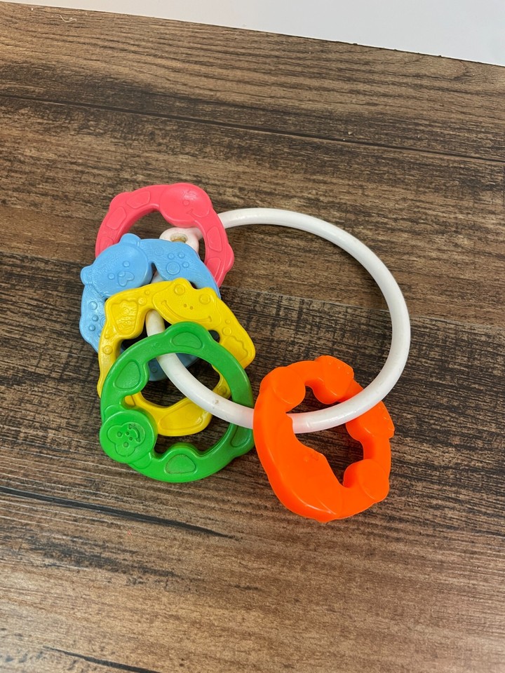 Vintage Fisher Price Animal Keys Ring Baby Rattle Teether Toy Colors ...