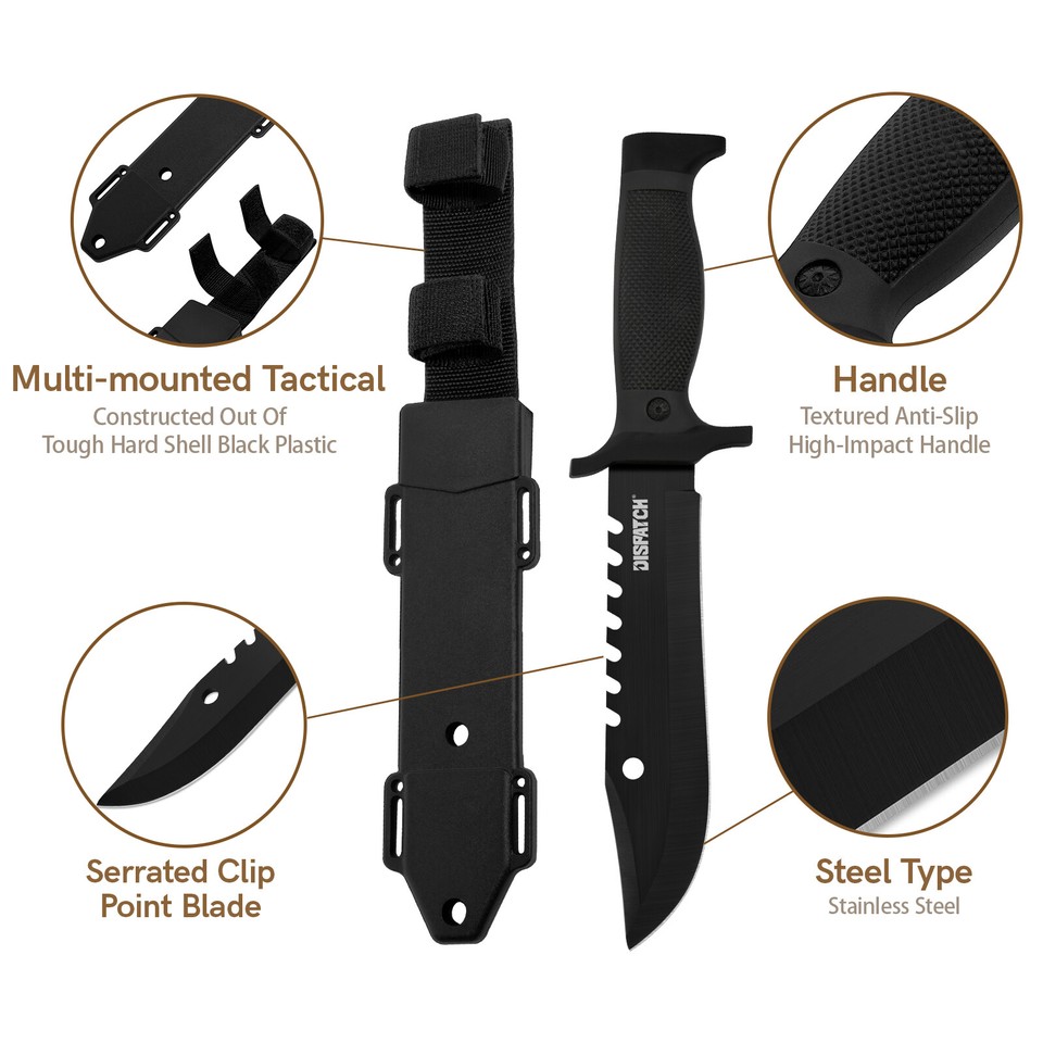 12"Fixed Blade Knife With Sheath Fixed Blade Hunting Knives Tactical ...