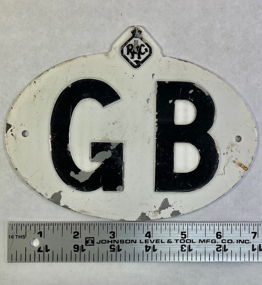 Vintage RAC GB United Kingdom Country Code Oval, stamped badge | eBay