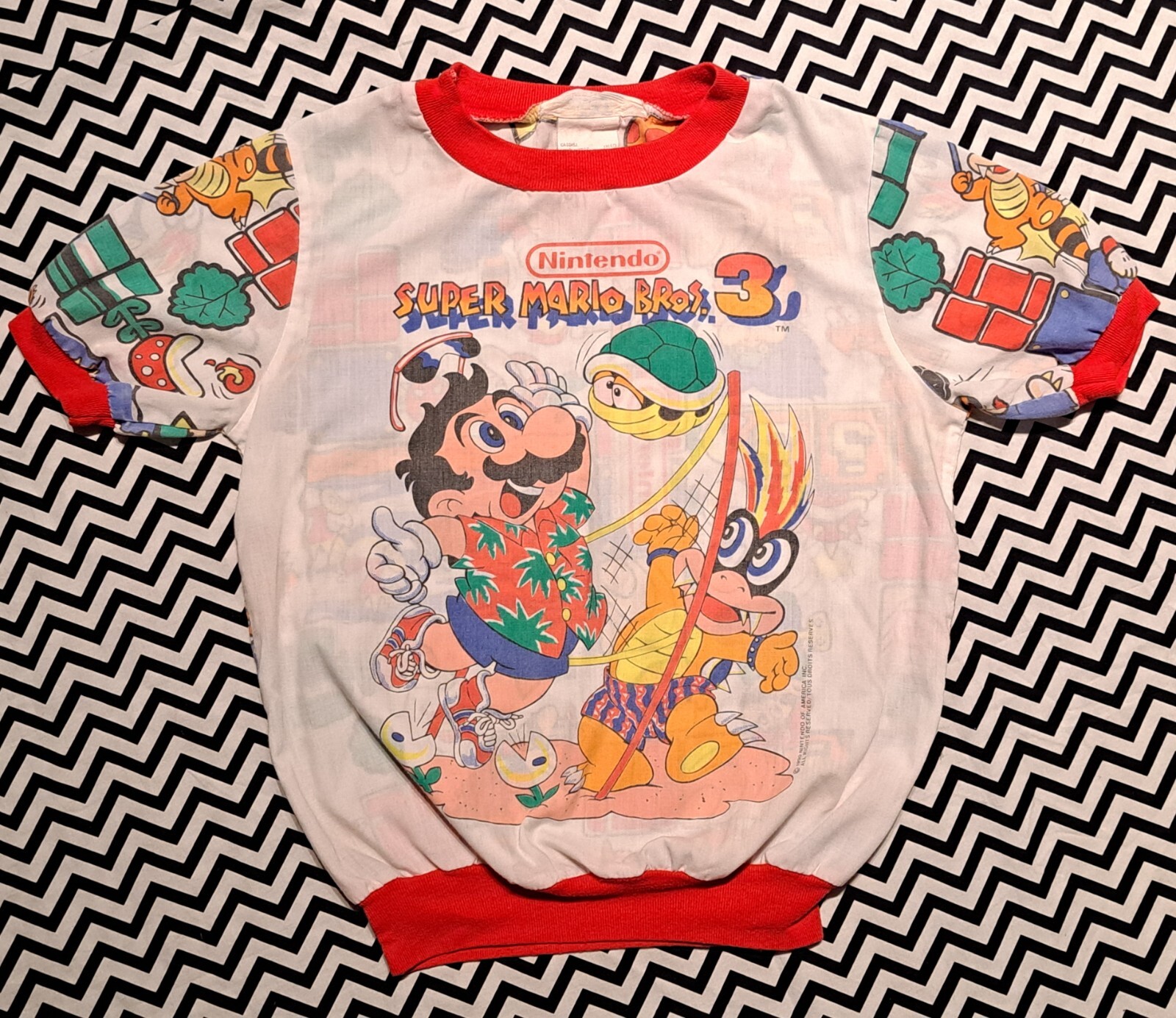 Super Mario Bros 3 Kids Children's Small Shirt Vintag… - Gem