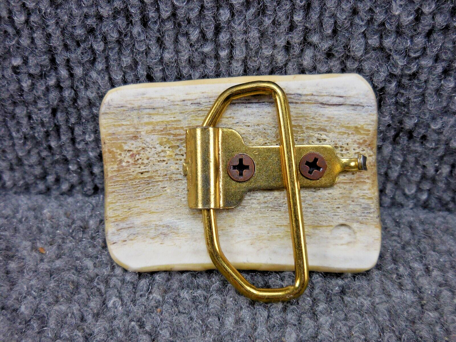 Vintage Miles Rodda Bone Grizzly Bear Belt Buckle - Gem