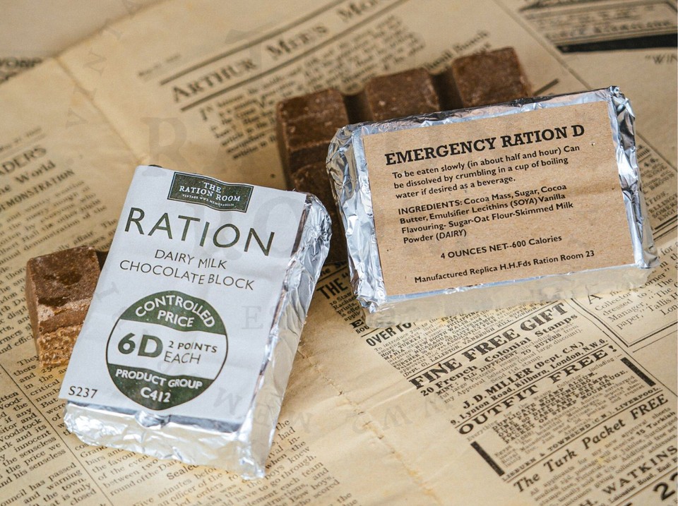 1940s-WW2-Replica Ration Chocolate Gift Set Military D ration BAR+Milk ...