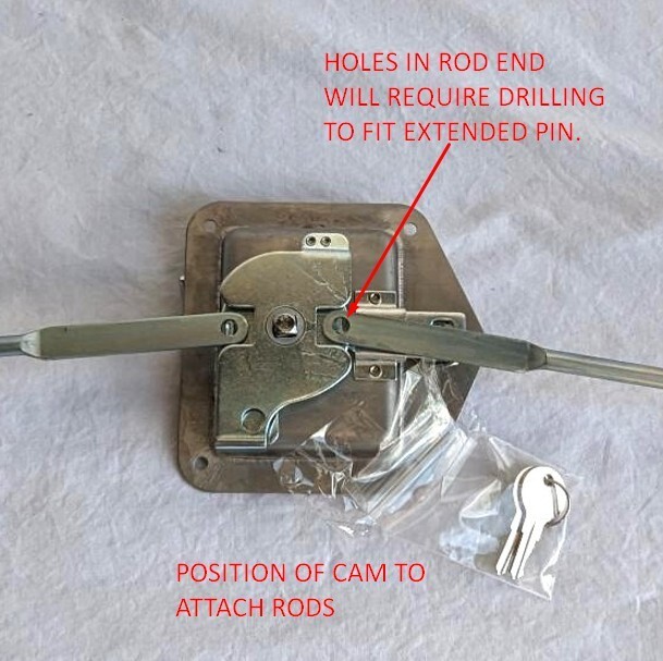 Tool Box Cabinet Latch Stainless Steel Three Point T Handle 2- Rods 5/ ...