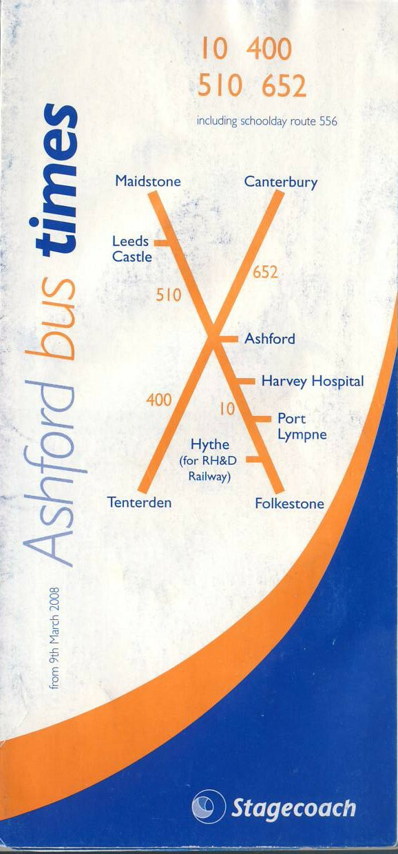 Stagecoach East Kent Bus Timetable - Ashford Country Services March ...