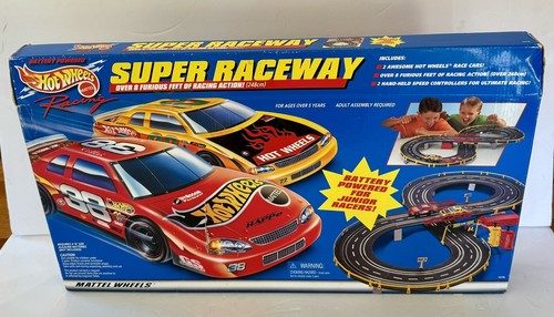 Mattel Hot Wheels Super Raceway Battery Powered Slot Car Toy Set 65796 ...