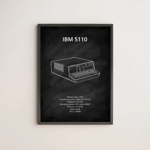 IBM 5110 Computer Blueprint Poster – Retro Tech Wall Art | eBay